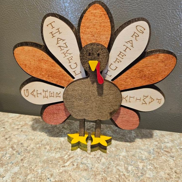 Standing Wood Turkey Family: Thanksgiving Decor Centerpiece - Etsy