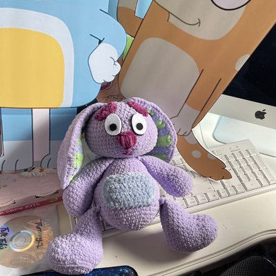 Floppy Bunny From Bluey Velvet Crochet Handmade Stuffed Animal - Etsy
