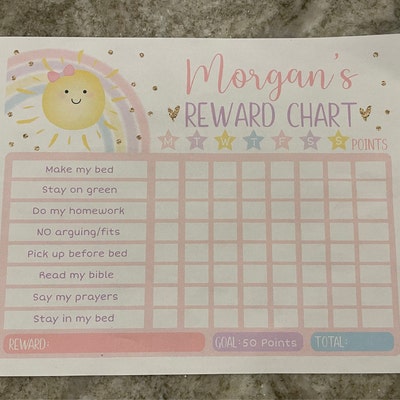 Editable Sunshine Rainbow Reward Chart Rainbow Behavior Chart Pastel ...