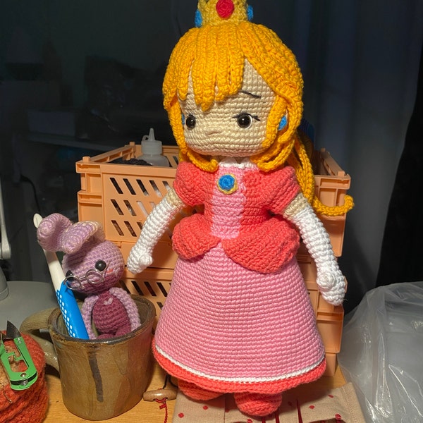 PDF Crochet Pattern Peach Doll, Princess Crochet, Video Game Crochet ...