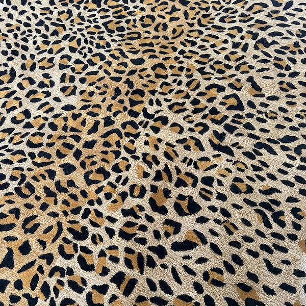 Leopard Area Rug, Animal Print Rug, Green Area Rug Carpet, Hand Tufted ...