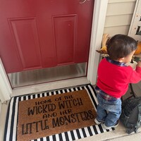 Doormat Home of the Wicked Witch and Her Little Monsters Funny Doormat ...