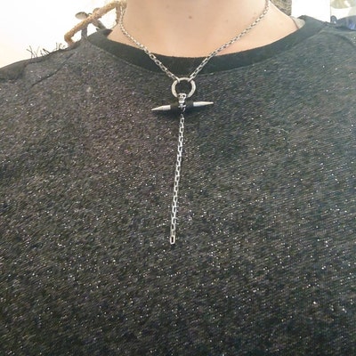 Spike Chain Choker Necklace Gothic Jewelry Spike Necklace Emo Jewelry ...