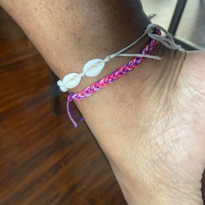 Braided Anklet, CUSTOMIZABLE Waterproof Adjustable String, Birthday ...