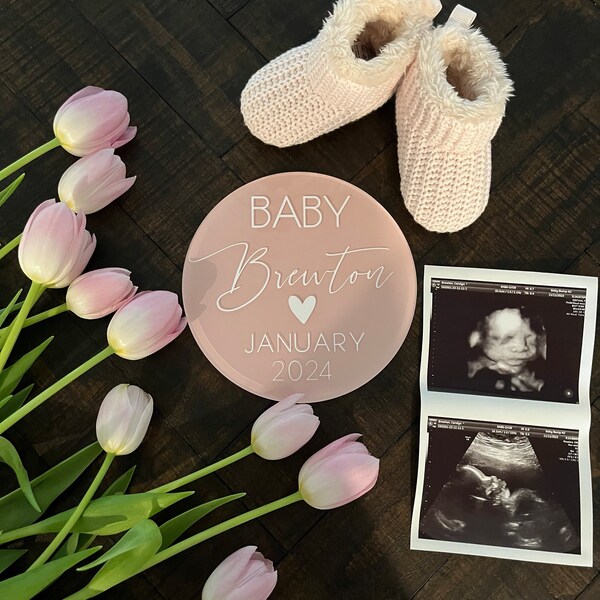 Custom Pregnancy Announcement Sign Acrylic Pregnancy Sign Expecting ...