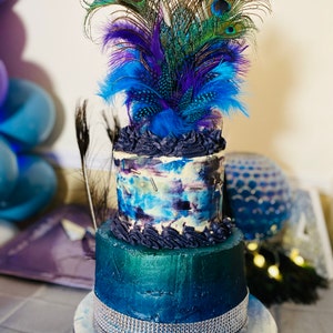 Peacock Cake Topper in Your Choice of Colors and Feathers, Wedding ...