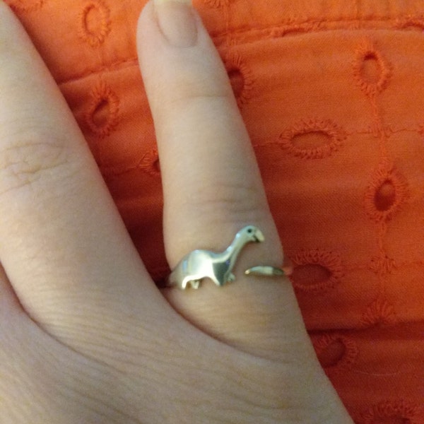 Dinosaur Sterling Silver Ring, Adjustable Sterling Silver Ring, Dino ...
