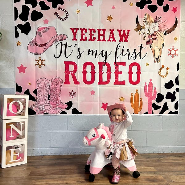 Cowboy Boys Birthday This is My First 1st Rodeo Horse Western Birthday ...