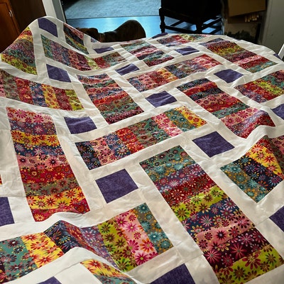 Crazy Daisy Quilt Kit Fabric Pattern and Binding and Backing Included ...