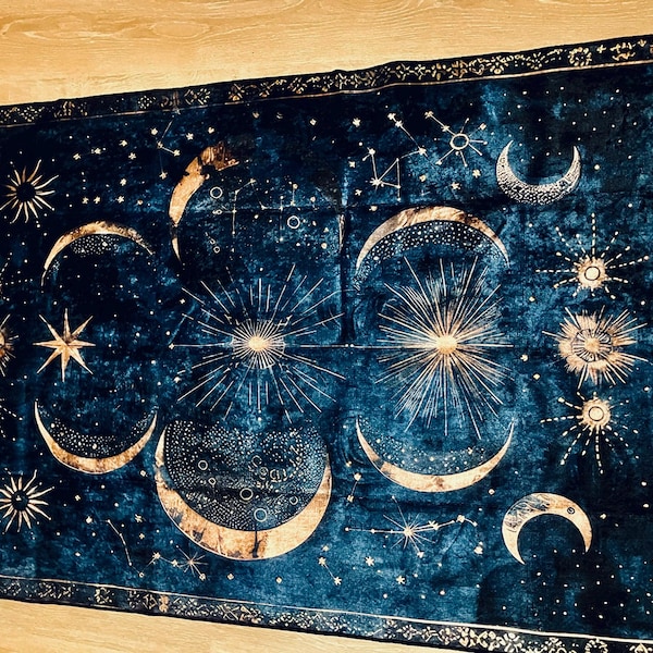Night Sky Rug, Moon and Stars Pattern Rug, Stars Pattern Rug, Stars Rug ...