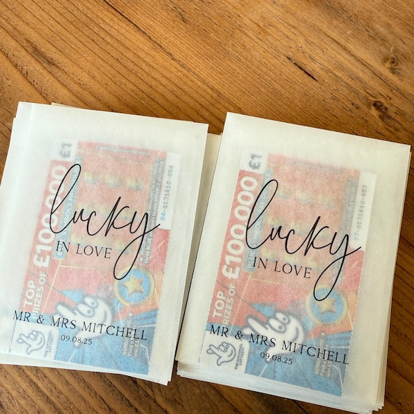 Scratch Card Holder Wedding Favour Packets Lucky in Love - 100% ...