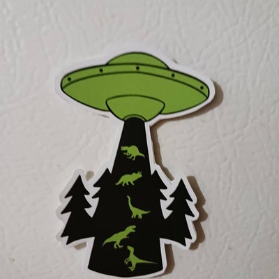 Alien Dinosaurs Sticker, Alien Stickers, Funny Dinosaur Stickers ...