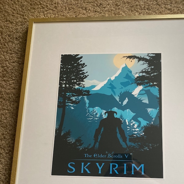 Skyrim Poster, Minimalist, Posters, Gaming Print, Gaming Poster, Video ...