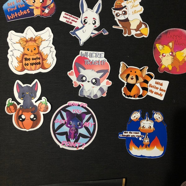 Kawaii Green Forest Fox Sticker | Cute Woodland Animal Vinyl Sticker ...