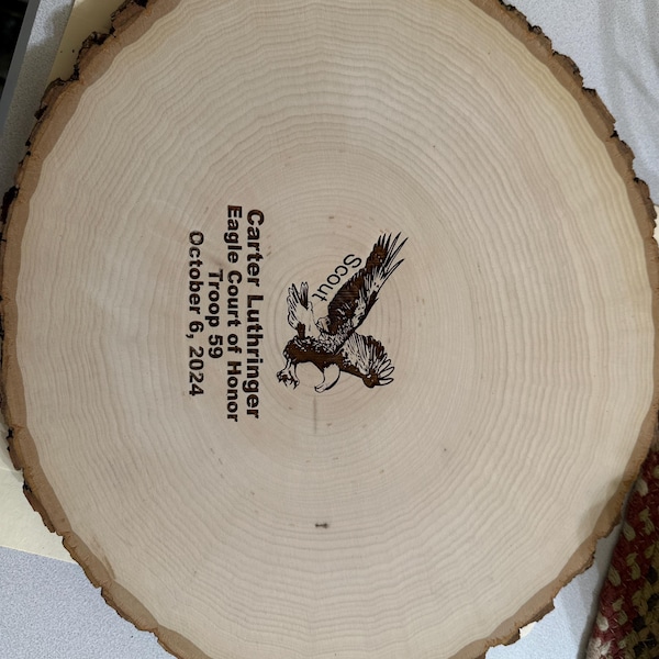 Eagle Personalized Guest Book. Court of Honor Guest Book. Natural Wood ...