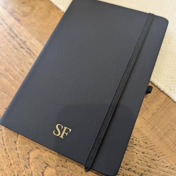 Initial Notebook Present - Personalised Notebook - Black Luxury ...