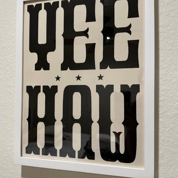 Yeehaw Typography Art Print, Western Wall Decor, Cowboy Poster, Art ...