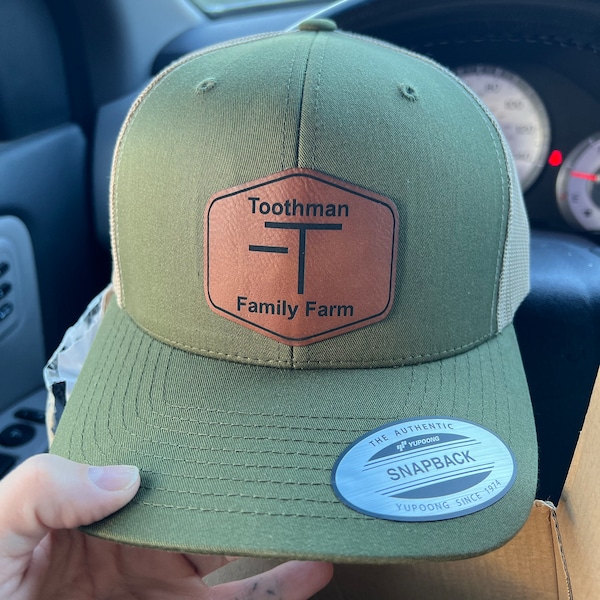 Your Custom Brand Leather Ear Tag Trucker Hat Personalized With Your ...