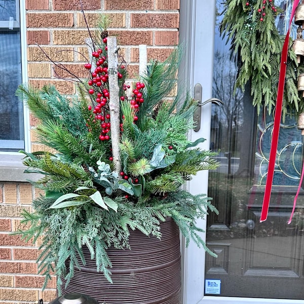 Faux Succulent Planter Drop In, Faux Urn Filler , Planters for Porch ...