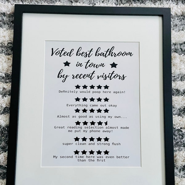 Bathroom Reviews Poster, Funny Bathroom Print, Funny Bathroom Signs ...
