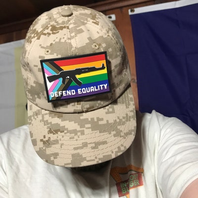 AK-47 Defend Equality Progress Pride Flag PVC Patch With Hook and Loop ...