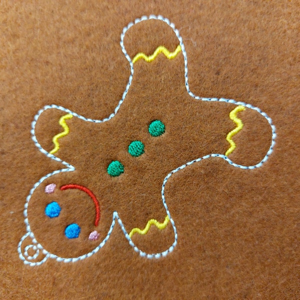 Machine Embroidery Design -ITH Gingerbread Man Christmas Ornament (4x4 ...