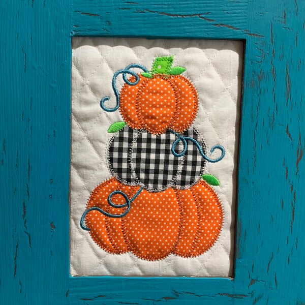 Machine Embroidery Design Applique Stacked Pumpkins Zig Zag INSTANT ...