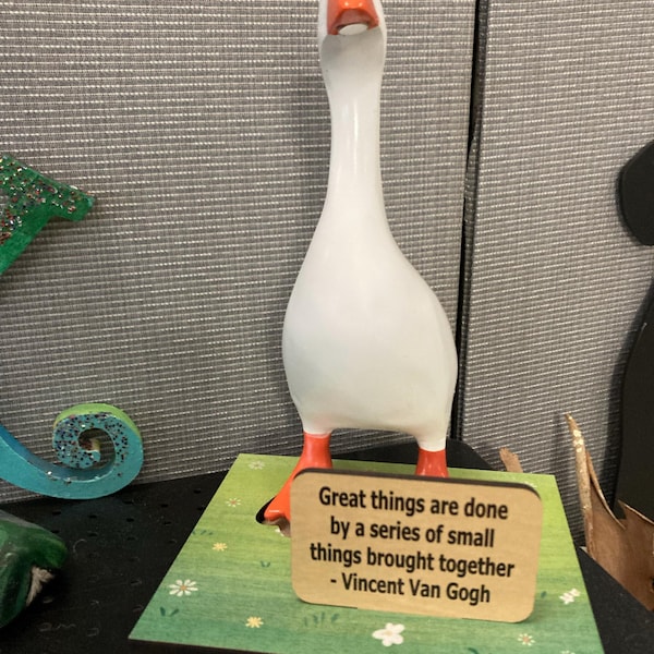 Emotional Support Desk Goose, Customized Sign, Stand for ...
