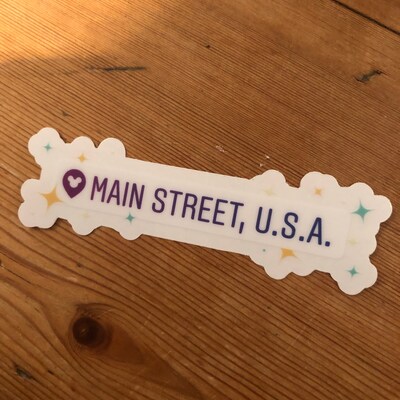 Main Street USA Destination Drop Pin Transparent Sticker/ Mickey Disney ...