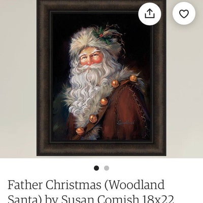 Father Christmas woodland Santa by Susan Comish 18x22 Santa Claus Saint ...