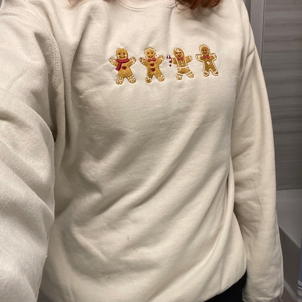 Embroidered Gingerbread Cookies Sweatshirt, Gingerbread Christmas ...