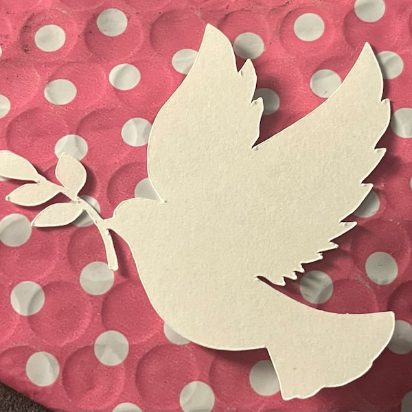 25 Pack – Paper Dove With Twig Shapes, Dove Die Cuts, Peace or Wedding ...