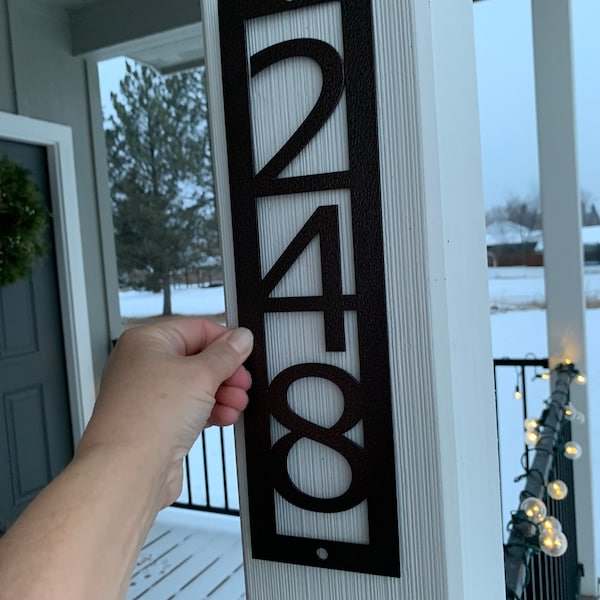 Metal Address Sign | Vertical Address Sign | Metal Address Plaque ...