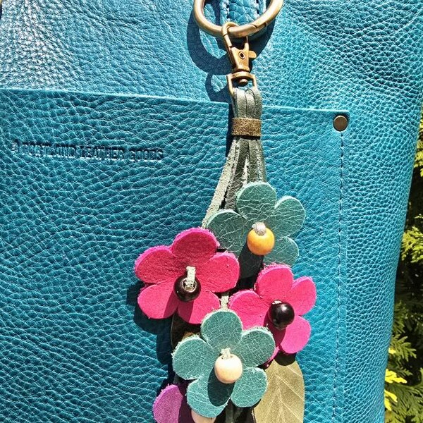 Handbag Charms Purse Charm for Handbag Leather Flower Bag Charm Charm ...