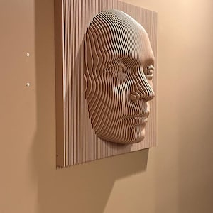 Parametric Face, White Human Face, New Design, 3D Wood Wall Decor Art ...