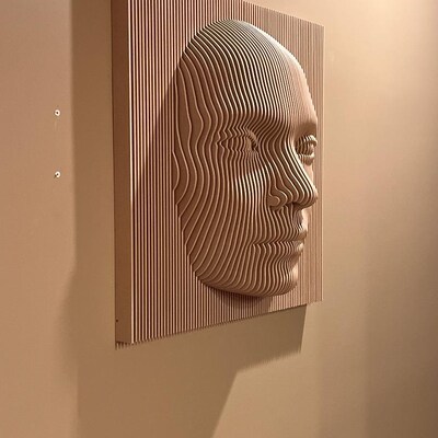 Parametric Face, White Human Face, New Design, 3D Wood Wall Decor Art ...