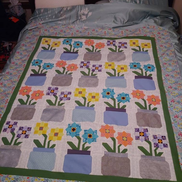 Spring Flower Quilt Block Pdf Pattern - Etsy
