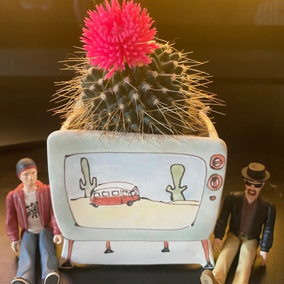 Small Planter TV Vintage. Green Television Ceramic Planter, With Image ...