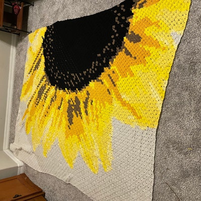 C2C Sunflower Photo Crochet Graph Row-by-row Counts Instant PDF ...