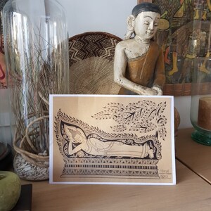 Thai Traditional Art of Deity by Silkscreen Printing on Sepia | Etsy