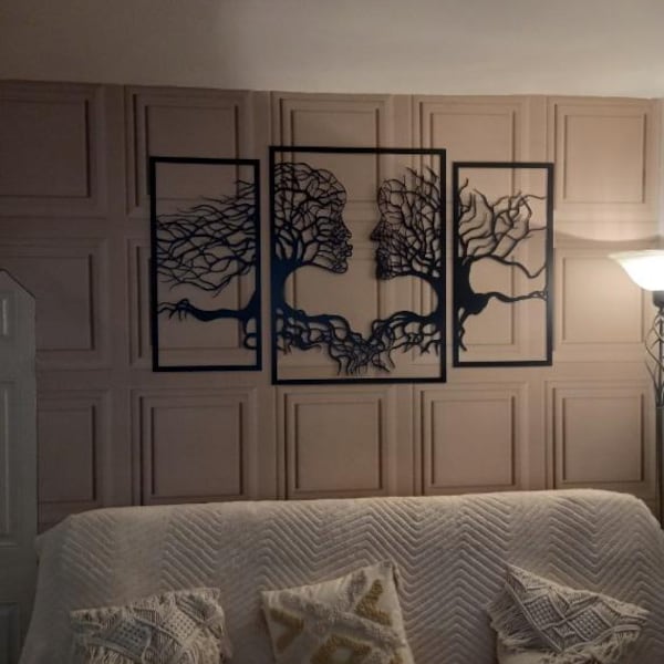 3D Decorative Panel Openwork Wood Panel Set Wall Decoration Wooden Picture Living Room ...