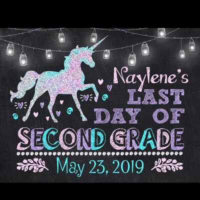 Last Day of School Sign Unicorn PRINTABLE Last Day of - Etsy