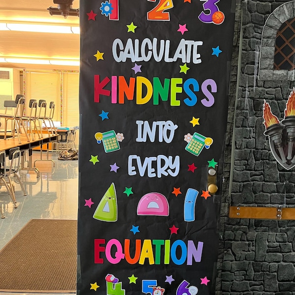 Calculate Kindness Math Door Kit: School Bulletin Board Decoration - Etsy