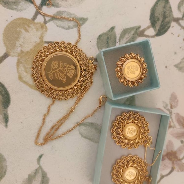 Saudi Arabia 24K Gold Plated Flag Necklace Khaleeji Arab Emirati ...