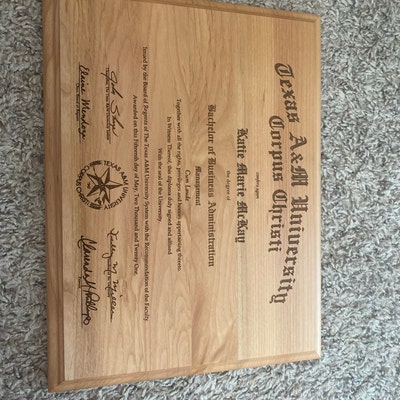 Laser Engraved Diploma Certificate 9x12in, Unique Diploma Display ...