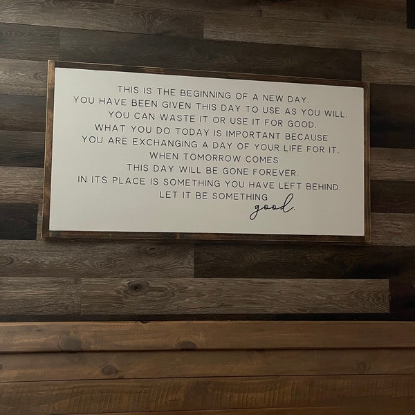This is the Beginning of a New Day Sign- Today is a New Day- This is ...