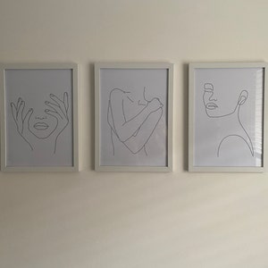 Set of 3 Line Drawing A4 A3 Art Print Poster Quote - Etsy