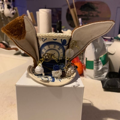 March Hare Mini Top Hat, March Hare Costume Fascinator, Birthday Hat ...