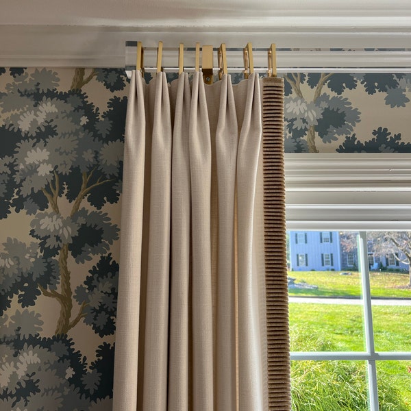 Rectangular Brass Curtain Rings for Lucite Curtain Rod, Brass Rectangle ...