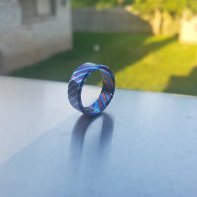 Titanium Damascus 2 Alloy Round Rod Bar 1 25mm Length X 1.18 Inch 30mm ...